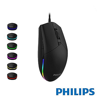 PHILIPS RGB炫彩6鍵式有線滑鼠-SPK9304 SPK9304